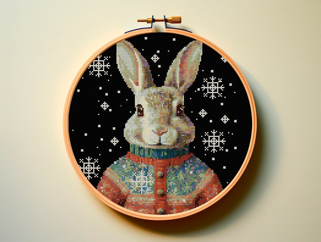 Hare Cross Stitch Pattern Pdf-instant Download Rabbit Animal Sweater ...