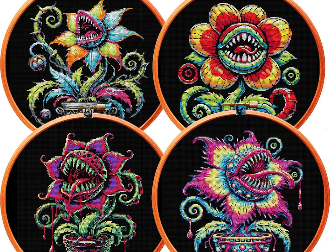 SET of 4 Goth Cross Stitch Patterns BUNDLE PDF Gothic Thistle ...