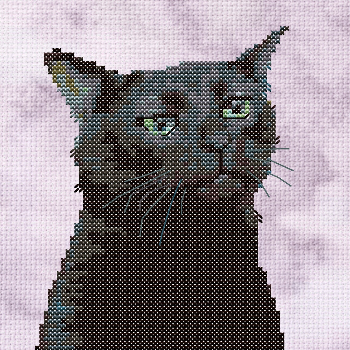 PDF Dissociating Black Cat Zoning Out Meme Funny Cross Stitch for ...