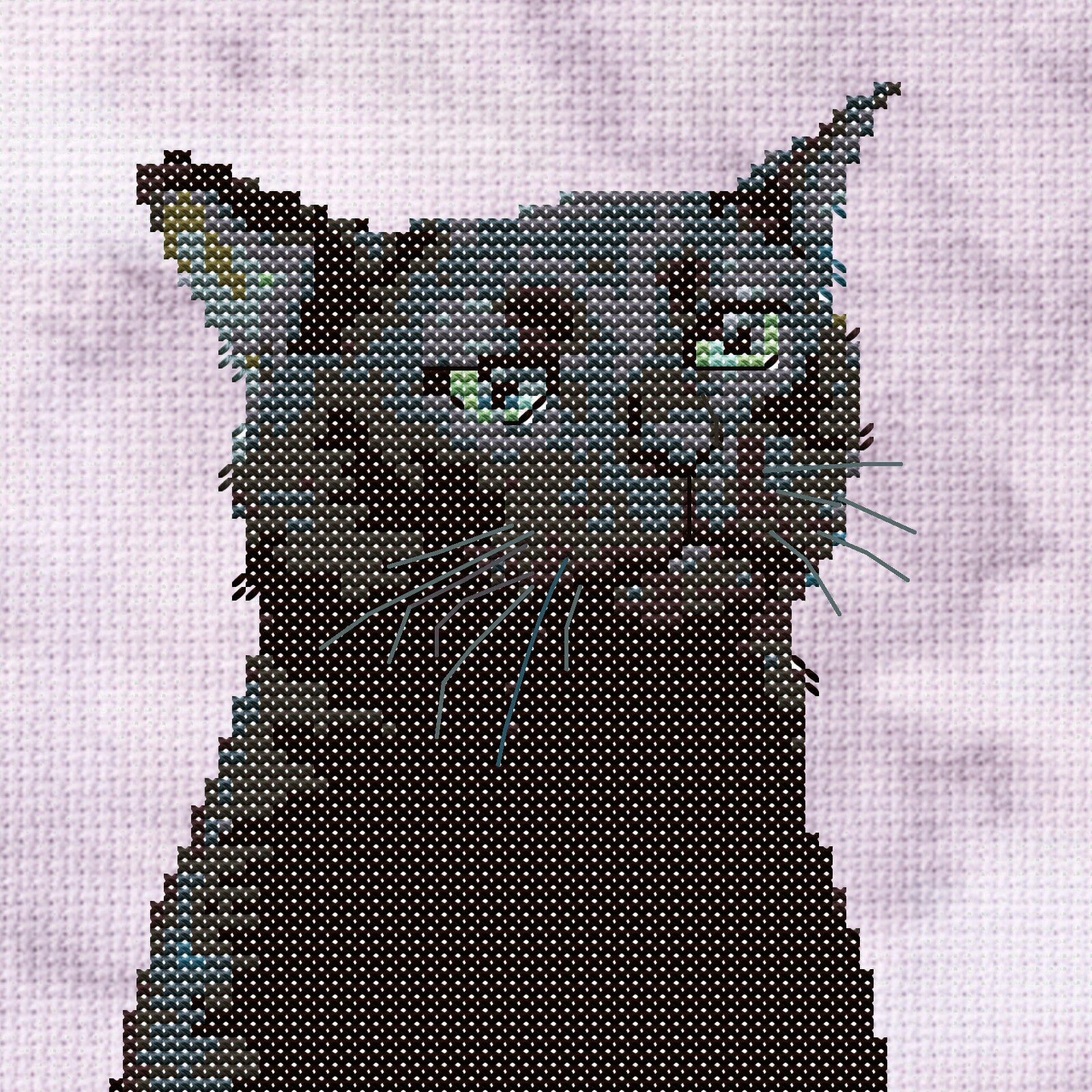 PDF Dissociating Black Cat Zoning Out Meme Funny Cross Stitch for ...