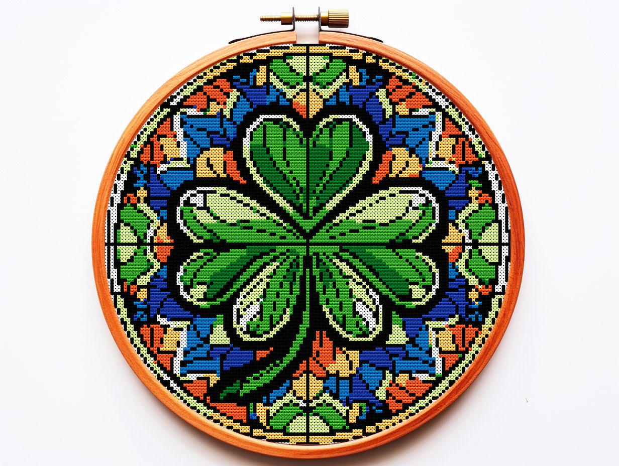 Clover Cross Stitch Pattern PDF Digital Instant Download Irish Green ...