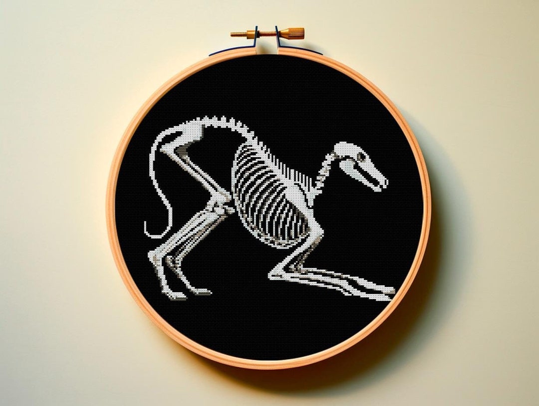 Cross Stitch Pattern PDF Dog Borzoi Greyhound Play-bow Skeleton Elegant ...