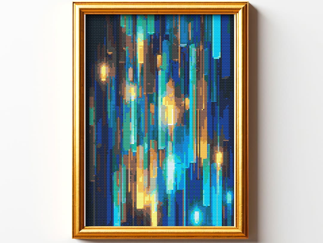 Modern Unique Cross Stitch Embroidery Abstract Geometric Abstraction ...