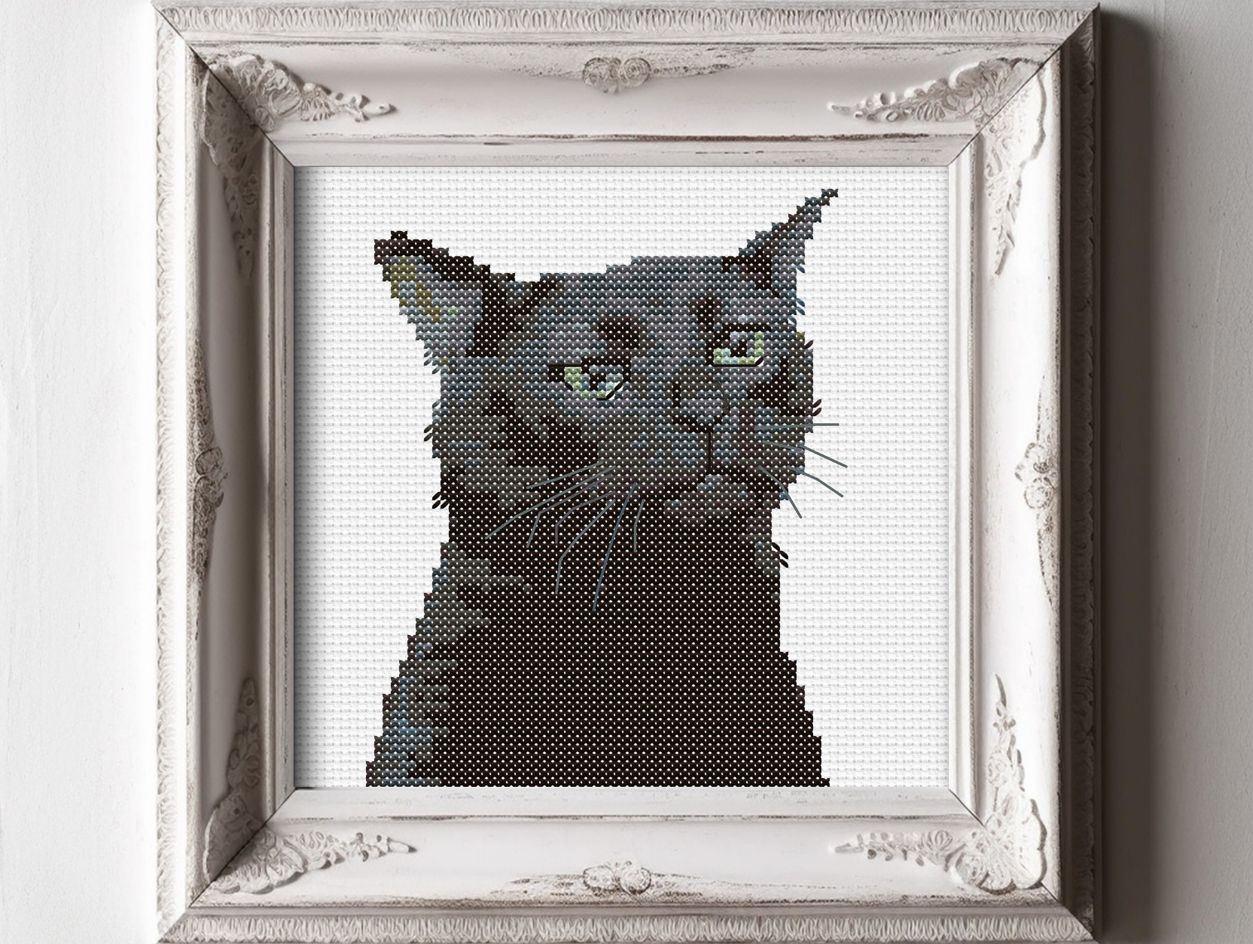 PDF Dissociating Black Cat Zoning Out Meme Funny Cross Stitch for ...