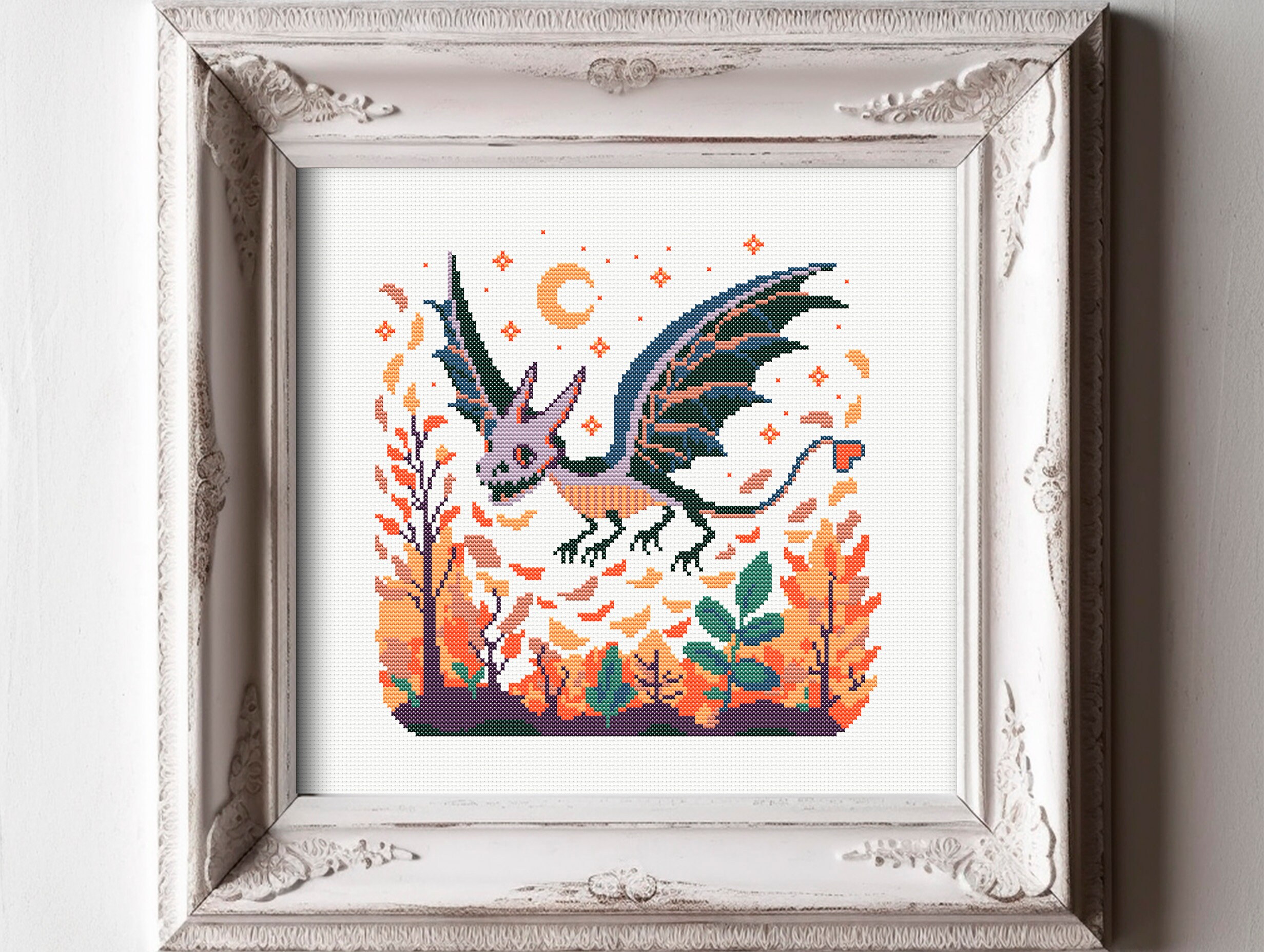 Cute Happy Flying Dragon Cross Stitch Pattern PDF -funny,easy,small ...