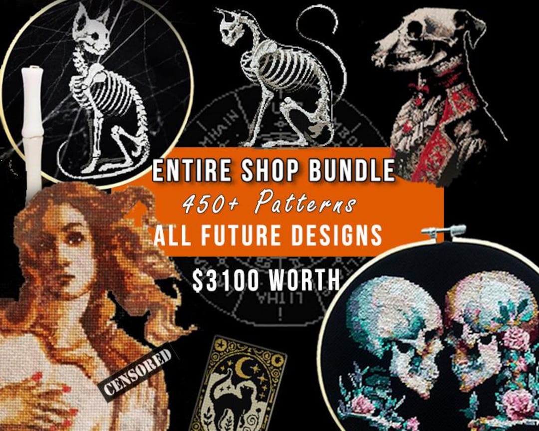 Cross Stitch Patterns ENTIRE SHOP Lifetime Access 400+ Instant Download ...