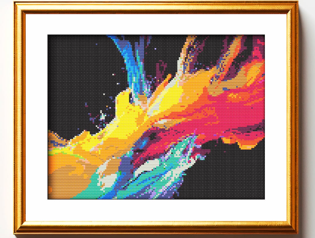 Modern Unique Cross-stitch Embroidery Abstract Geometric Abstraction ...