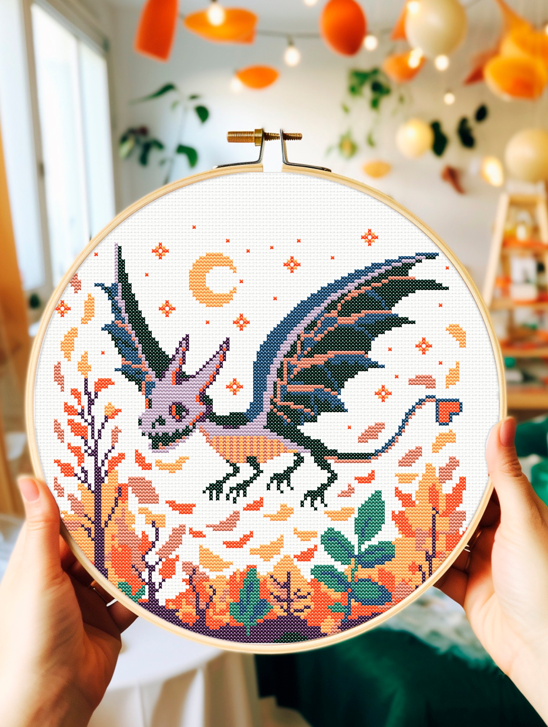 Cute Happy Flying Dragon Cross Stitch Pattern PDF -funny,easy,small ...