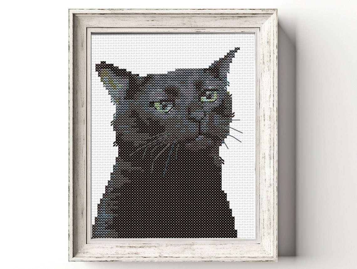 PDF Dissociating Black Cat Zoning Out Meme Funny Cross Stitch for ...