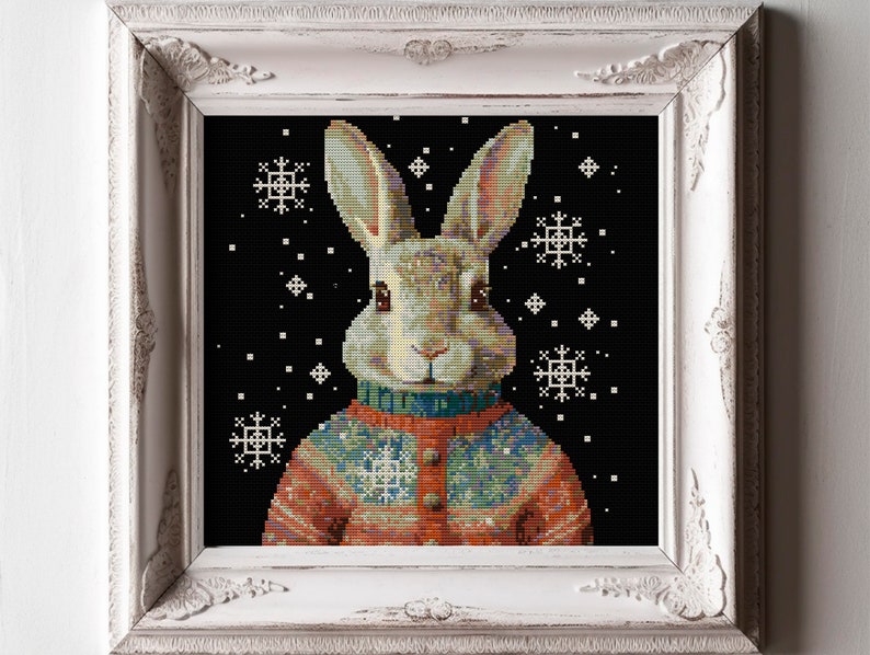 Hare Cross Stitch Pattern Pdf-instant Download Rabbit Animal Sweater ...