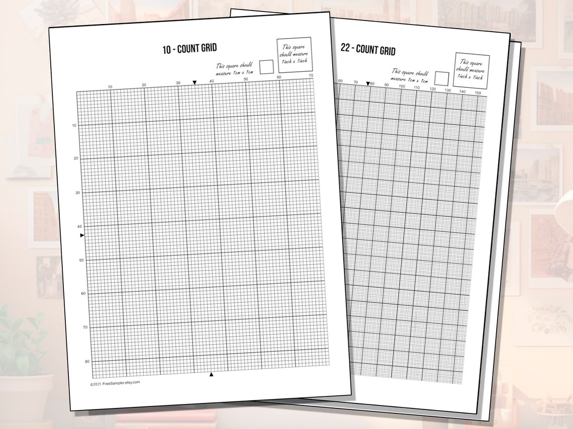 PRINTABLE Cross Stitch Graph Paper Bundle PDF 6 SIZES: Count 14, 10, 11 ...