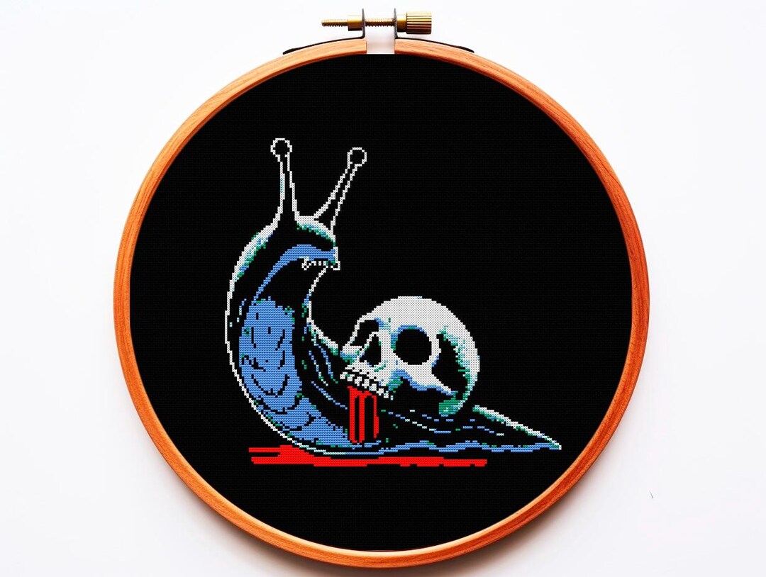 Goth Cross Stitch Pattern PDF Skull Slug Snail Mystical Devil Roses ...