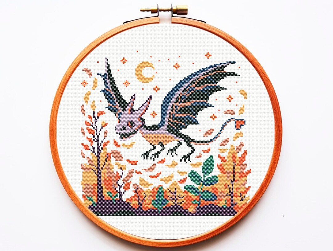 Cute Happy Flying Dragon Cross Stitch Pattern PDF -funny,easy,small ...