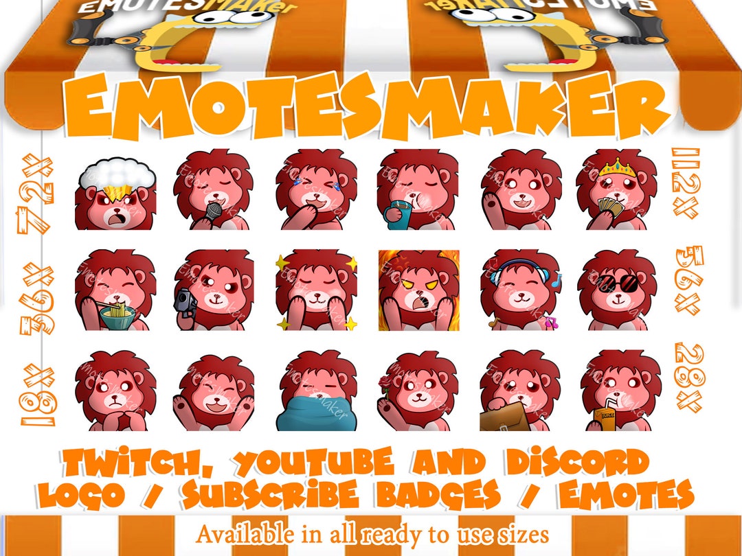 Cute Lion Twitch Emotes Cute Lion Twitch Sub Emotes Cute - Etsy Australia
