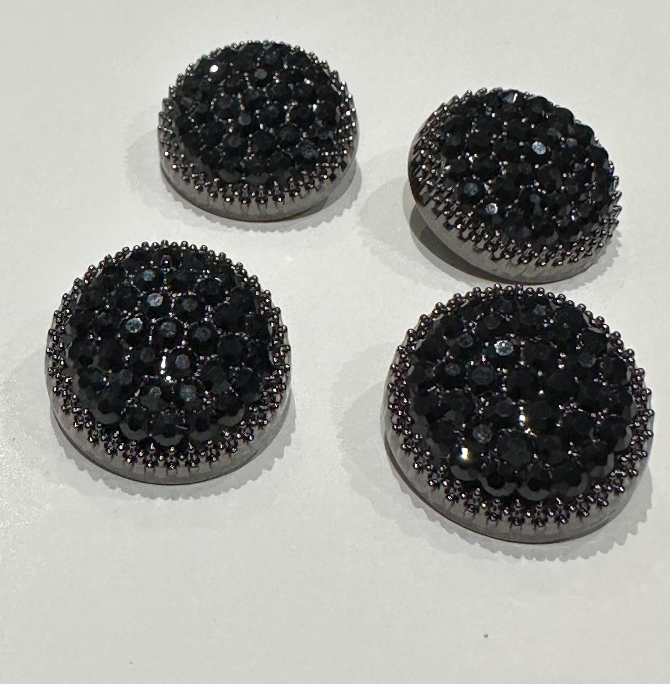 Luxury Black Colour Rhinestone Fancy Large Shank Buttons 11/18/23/25mm-metal Coat Buttons - Etsy