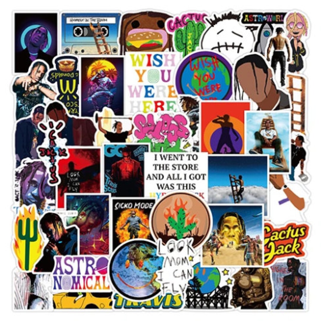 50 PCS Travis Scott Astroworld Cactus Jack Sticker Pack - Etsy