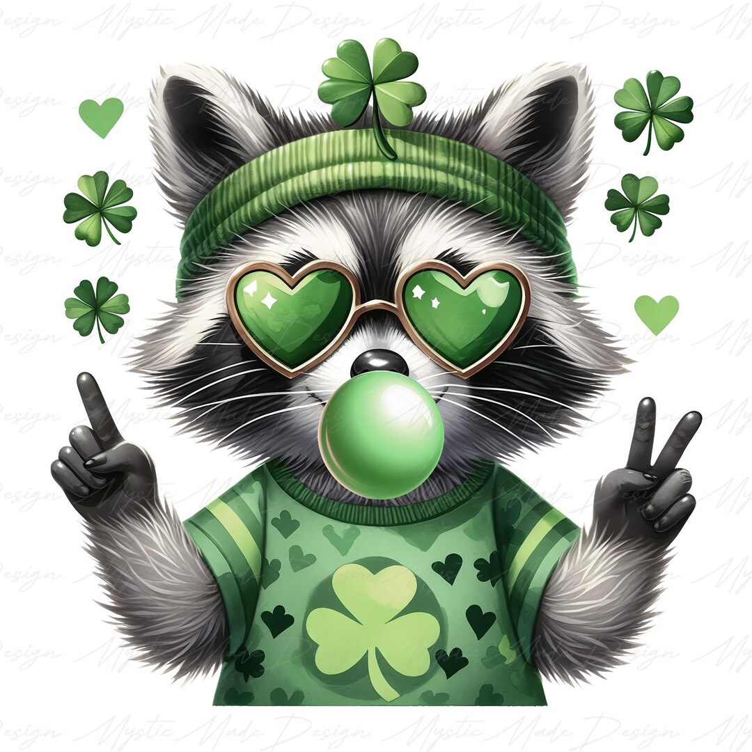 Saint Patrick’s Day Raccoon Png, St Patricks Day Png, Lucky Png ...