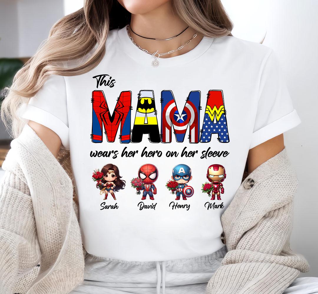 Custom Superhero Mama Png, This Mama Wear Her Hero on Sleeve Png ...