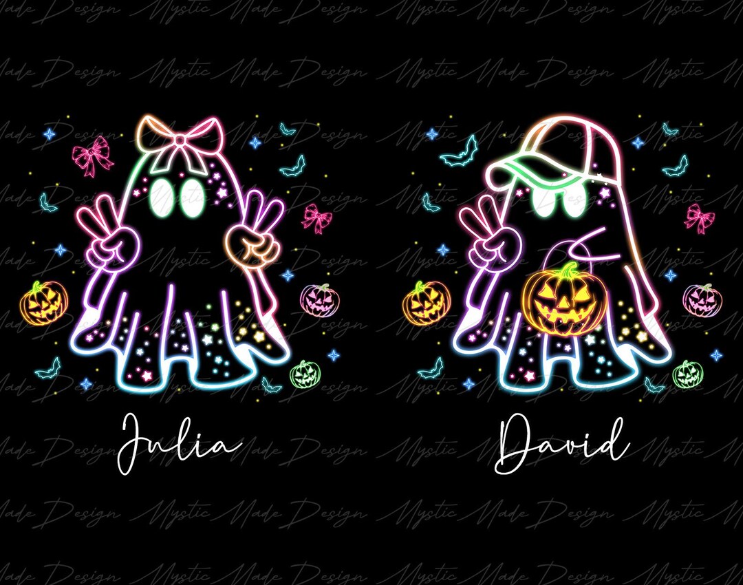 Cute Colorful Neon Boo Ghost Png, Coquette Halloween Neon Png, Spooky ...