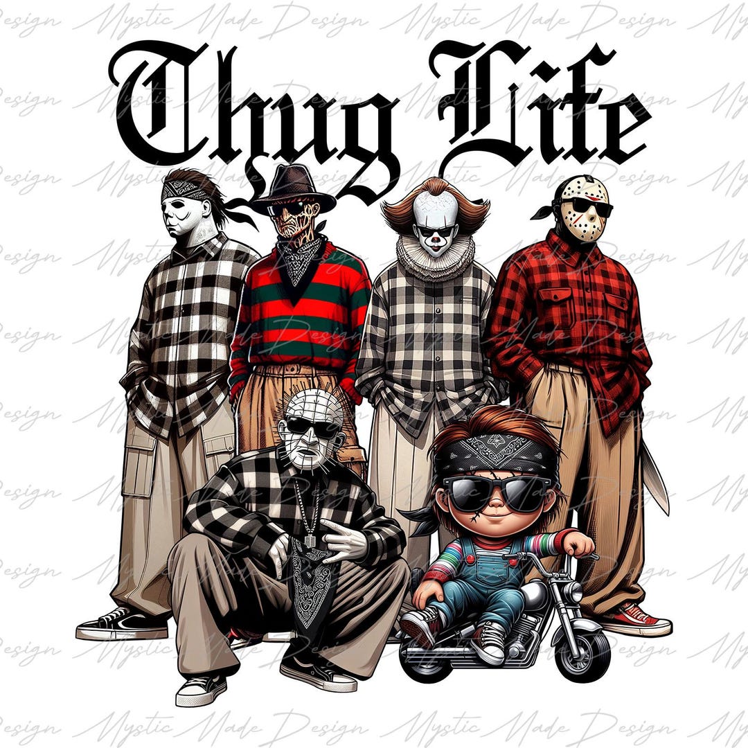 Chicano Thug Life Halloween Character Png, Horror Movie Png, Movie ...