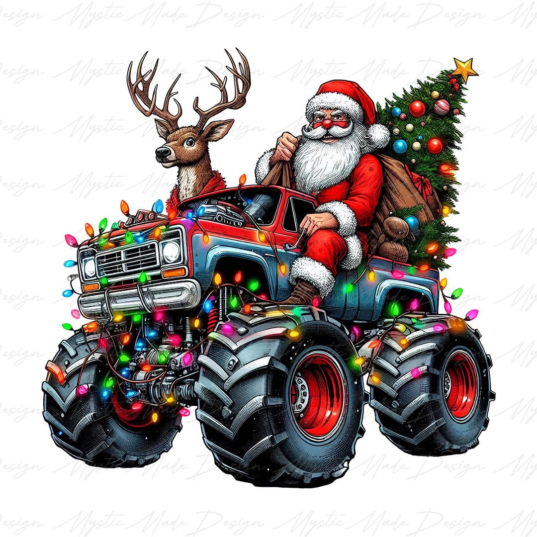 Christmas Santa Monster Truck Png, Merry Christmas Png, Christmas Png ...