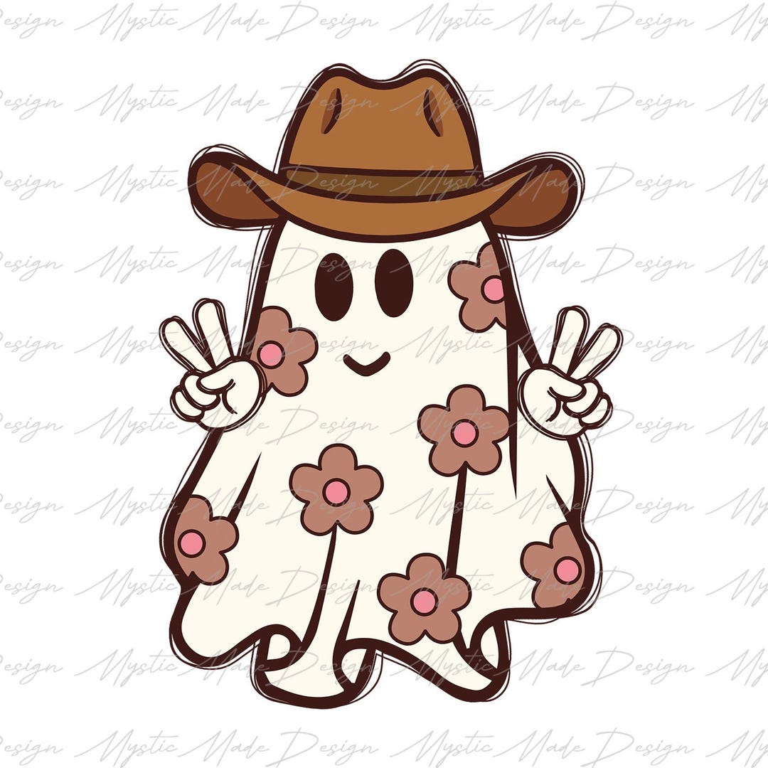 Floral Ghost Png, Howdy Ghost Png, Cowboy Ghost Png, Halloween Ghost ...