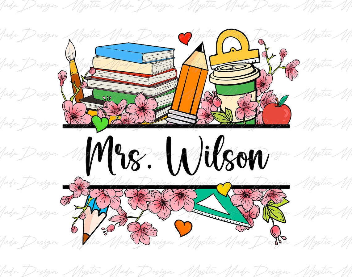 Custom Name Teacher Png, Personalized Teacher Png, Teacher's Day Png ...