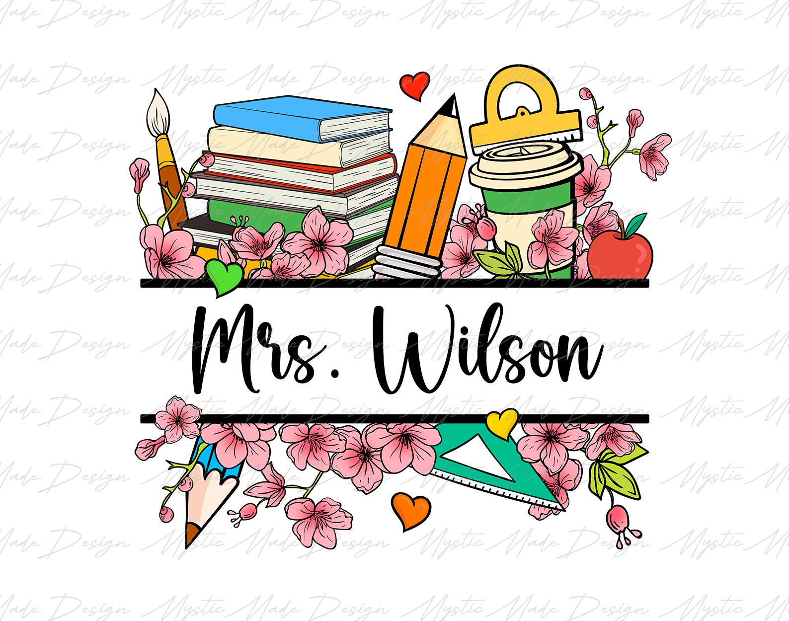 Custom Name Teacher Png, Personalized Teacher Png, Teacher's Day Png ...