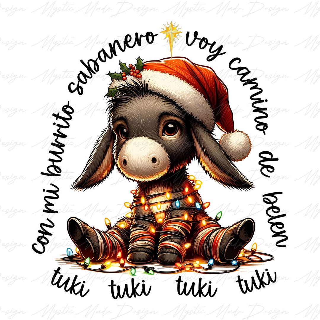 Mi Burrito Sabanero Mexican Png, Mexican Christmas Png, Spanish Mexican ...