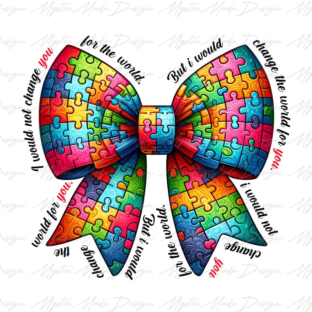 Autism Bow Png, Autism Png, Autism Awareness Png, Autism Coquette Bow ...