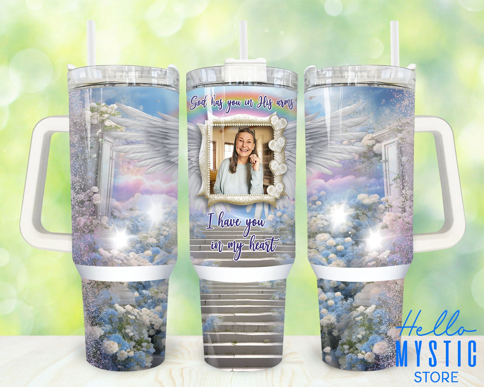 Heaven Memorial 40oz Tumbler Png, Loss of Mother Tumbler 40oz Png ...