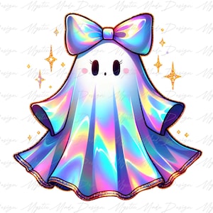Iridescent Ghost Bow Png, Iridescent Ghost Pumpkin Png, Coquette ...