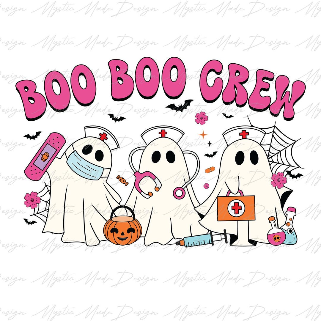 Boo Boo Crew Png, Nurse Png, Nurse Halloween Png, Pink Halloween Png ...