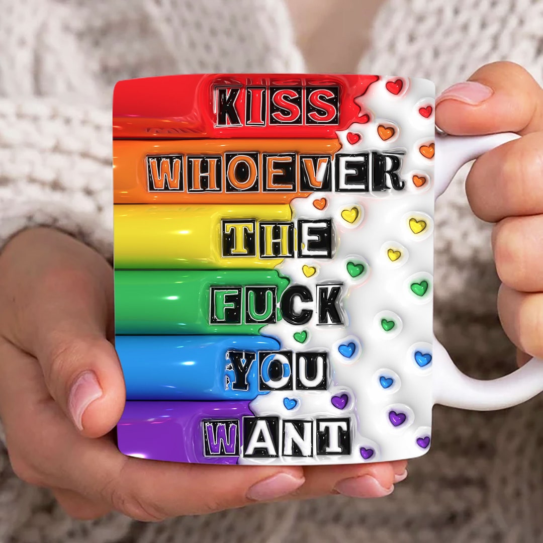 Lgbt Pride 3D Inflated Mug Wrap, Pride Month 3D 11oz Mug Template, Love ...