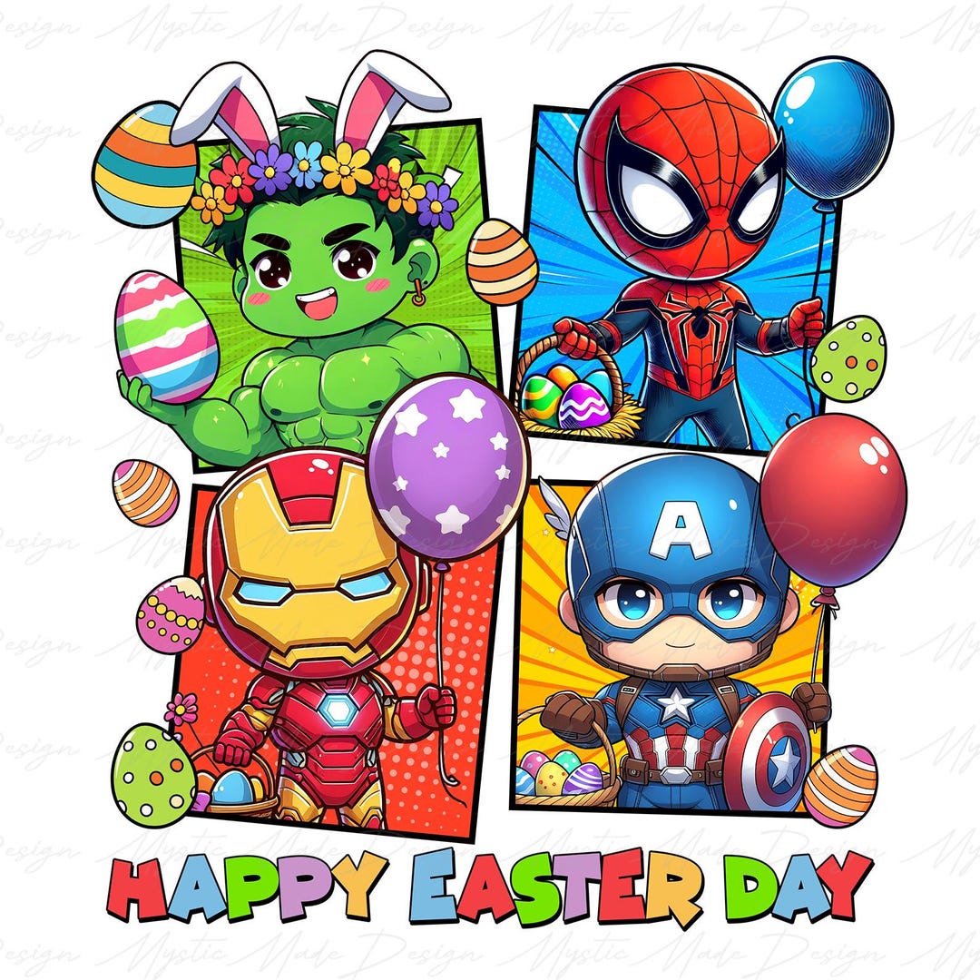Happy Easter Day Png, Superhero Easter Png, Easter Cartoon Png, Easter ...
