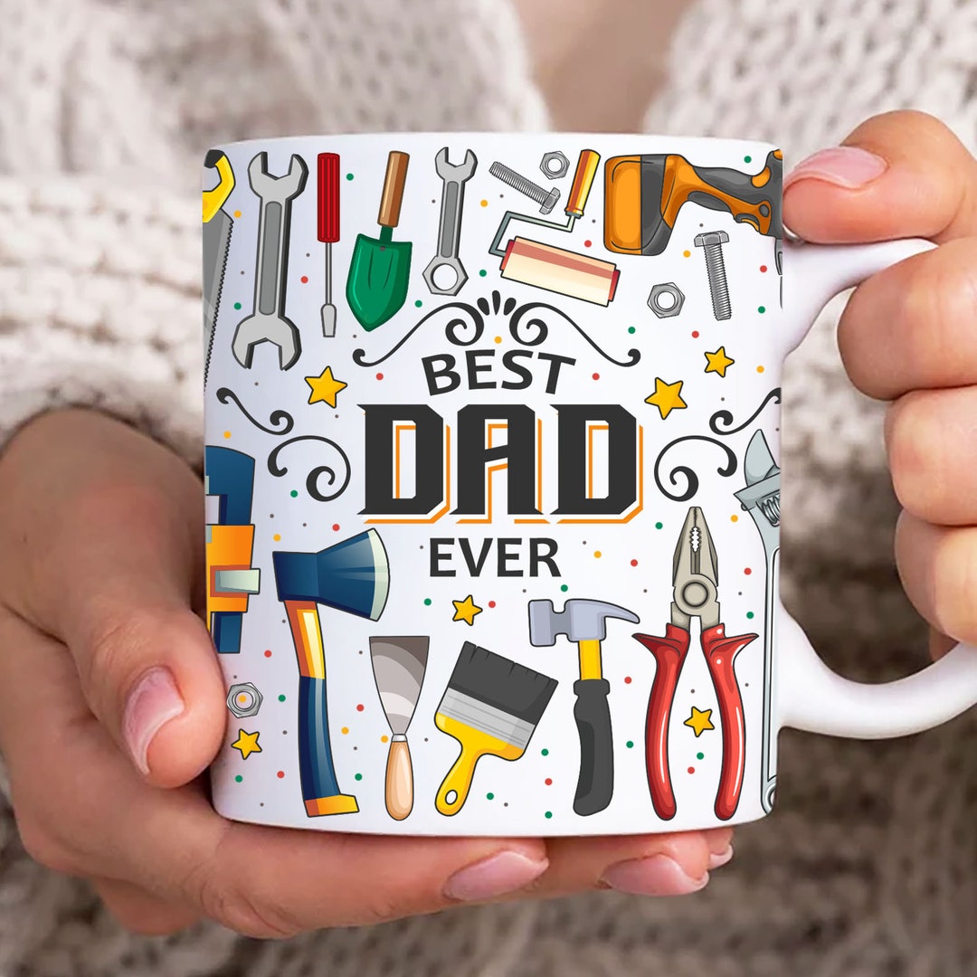 Best Dad Ever Mug Wrap, First Dad 11oz Mug Template, Happy Fathers Day ...