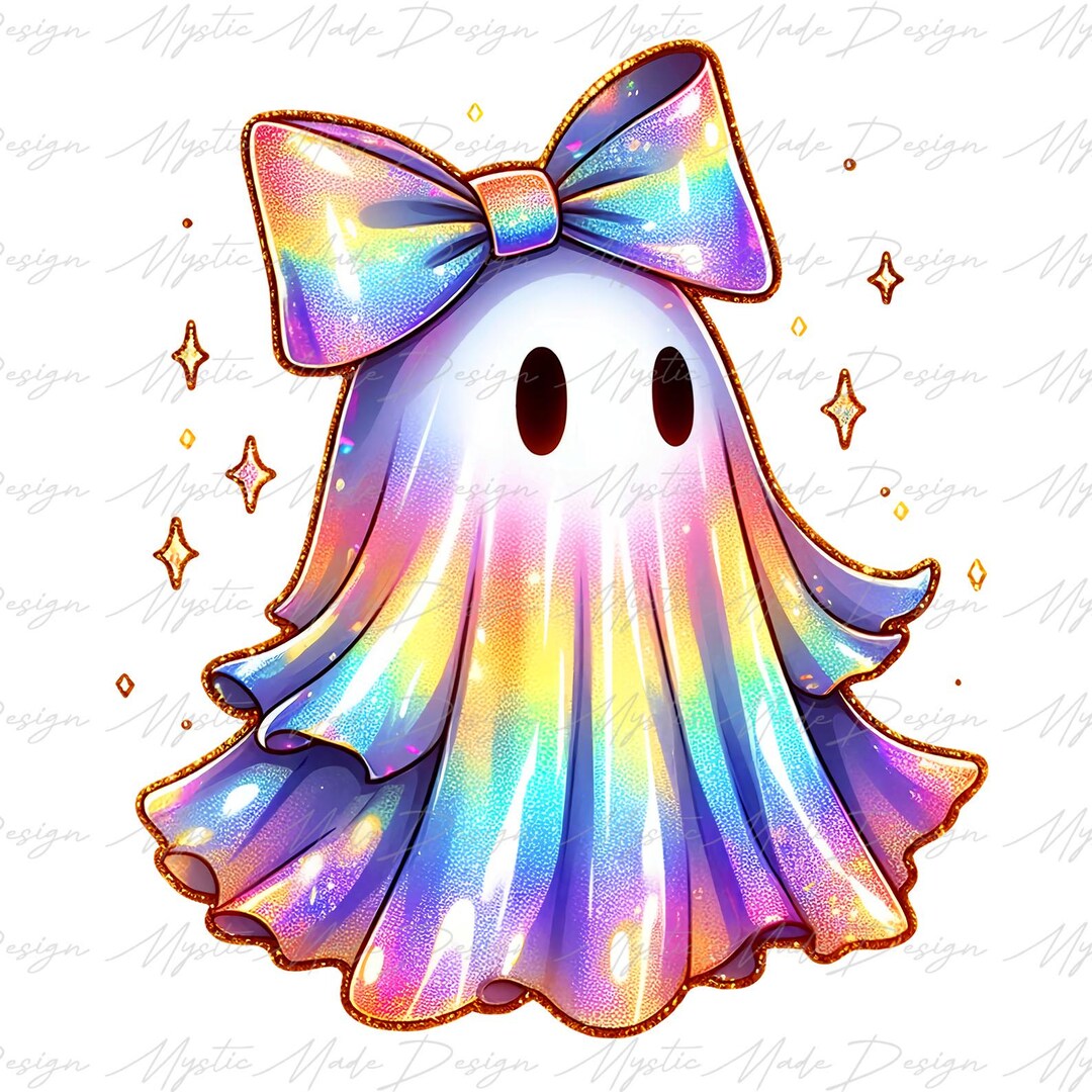 Iridescent Ghost Bow Png, Iridescent Ghost Pumpkin Png, Coquette ...