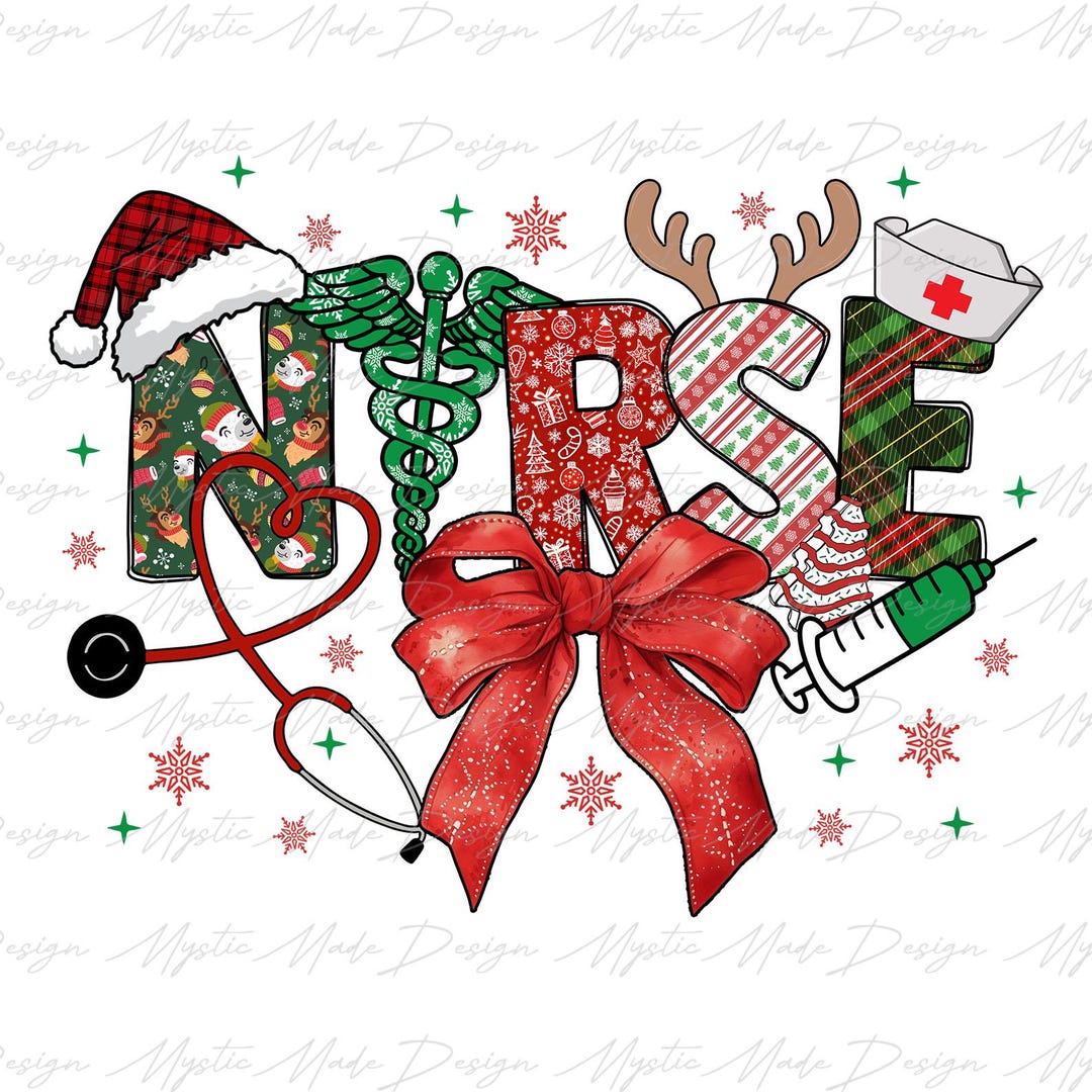 Christmas Nurse Png, Nurse Christmas Png, Nurse Coquette Bow Png, Nurse ...
