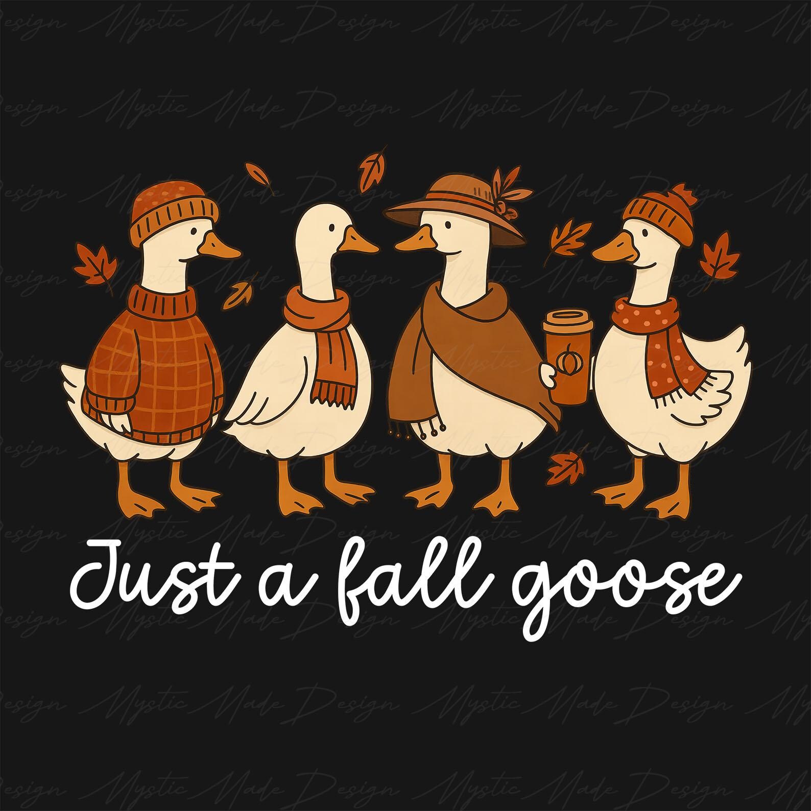 Retro Cozy Goose Png, Autumn Cozy Png, Fall Vibes Png, Pumpkin Png ...