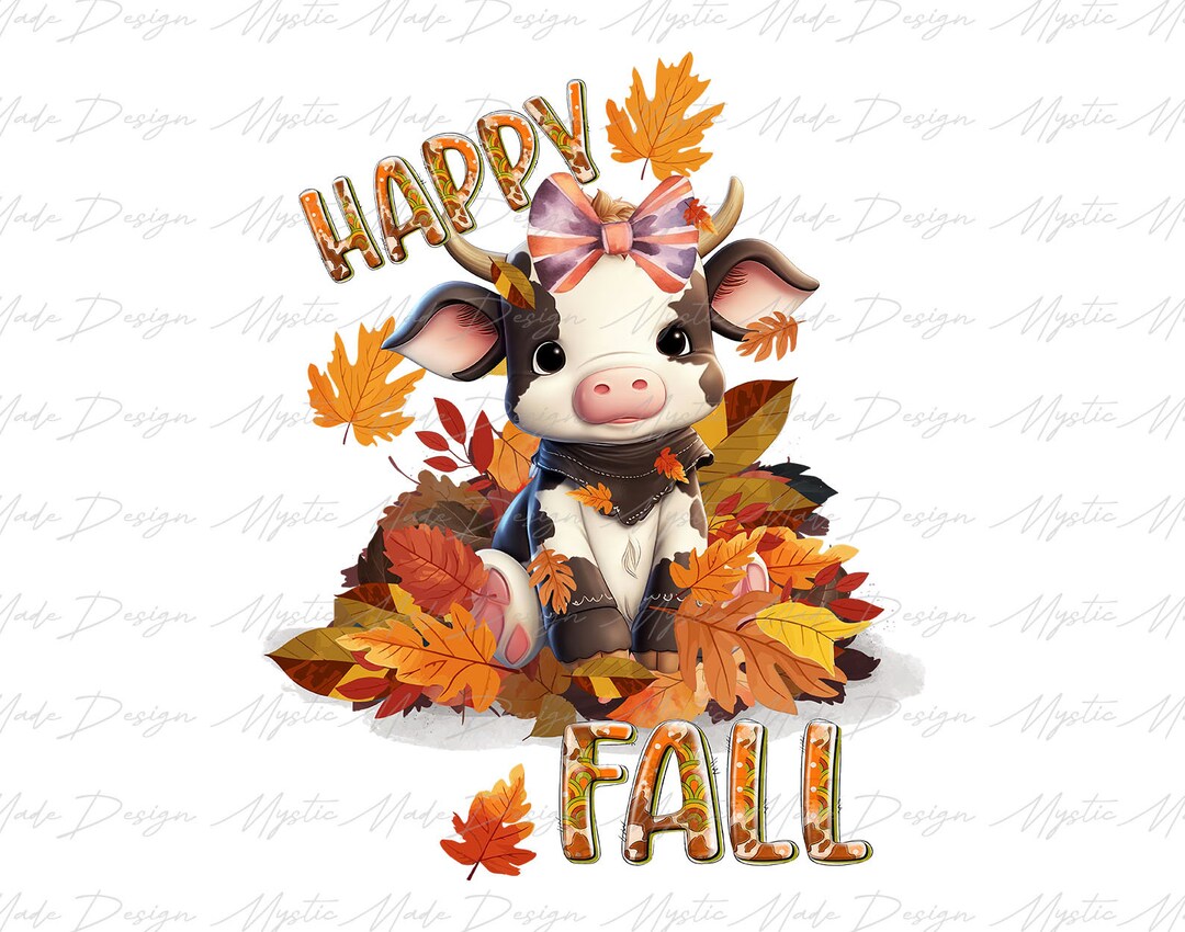Happy Fall Highland Cow Png, Thankful Cow Png, Fall Png, Hello Fall Png ...