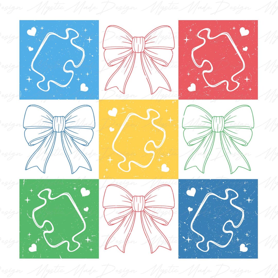 Autism Bow Png, Autism Png, Autism Awareness Png, Autism Coquette Bow ...