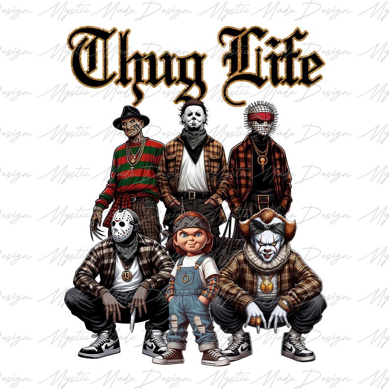 Chicano Thug Life Halloween Character Png, Horror Movie Png, Movie ...