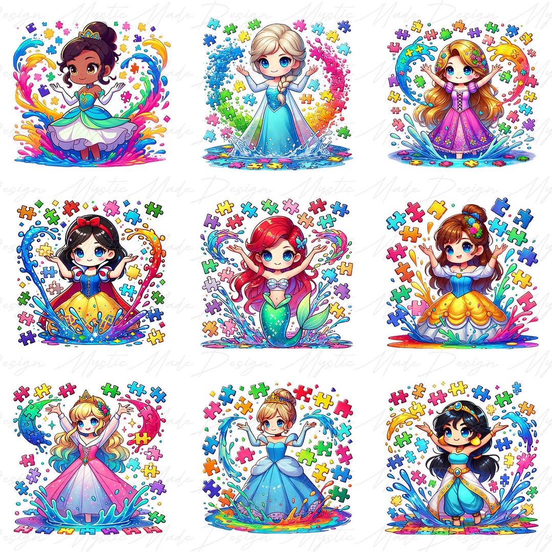 Bundle Autism Princess Png, Autism Png, Autism Awareness Png, Autism ...