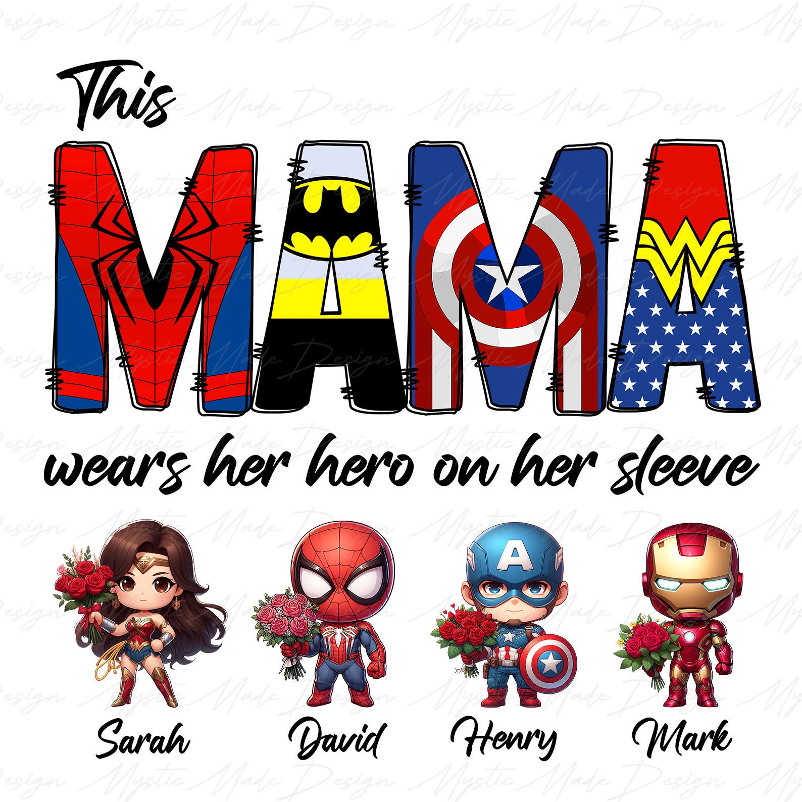Custom Superhero Mama Png, This Mama Wear Her Hero on Sleeve Png ...