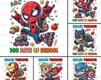 Happy 100 Days of School Png, Superhero School Png, 100 Days Bruh Png ...