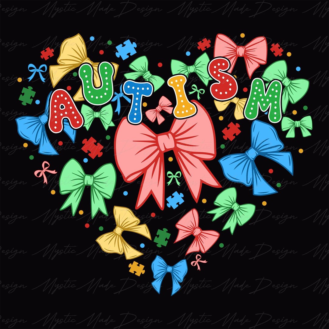 Autism Bow Png, Autism Png, Autism Awareness Png, Autism Coquette Bow ...