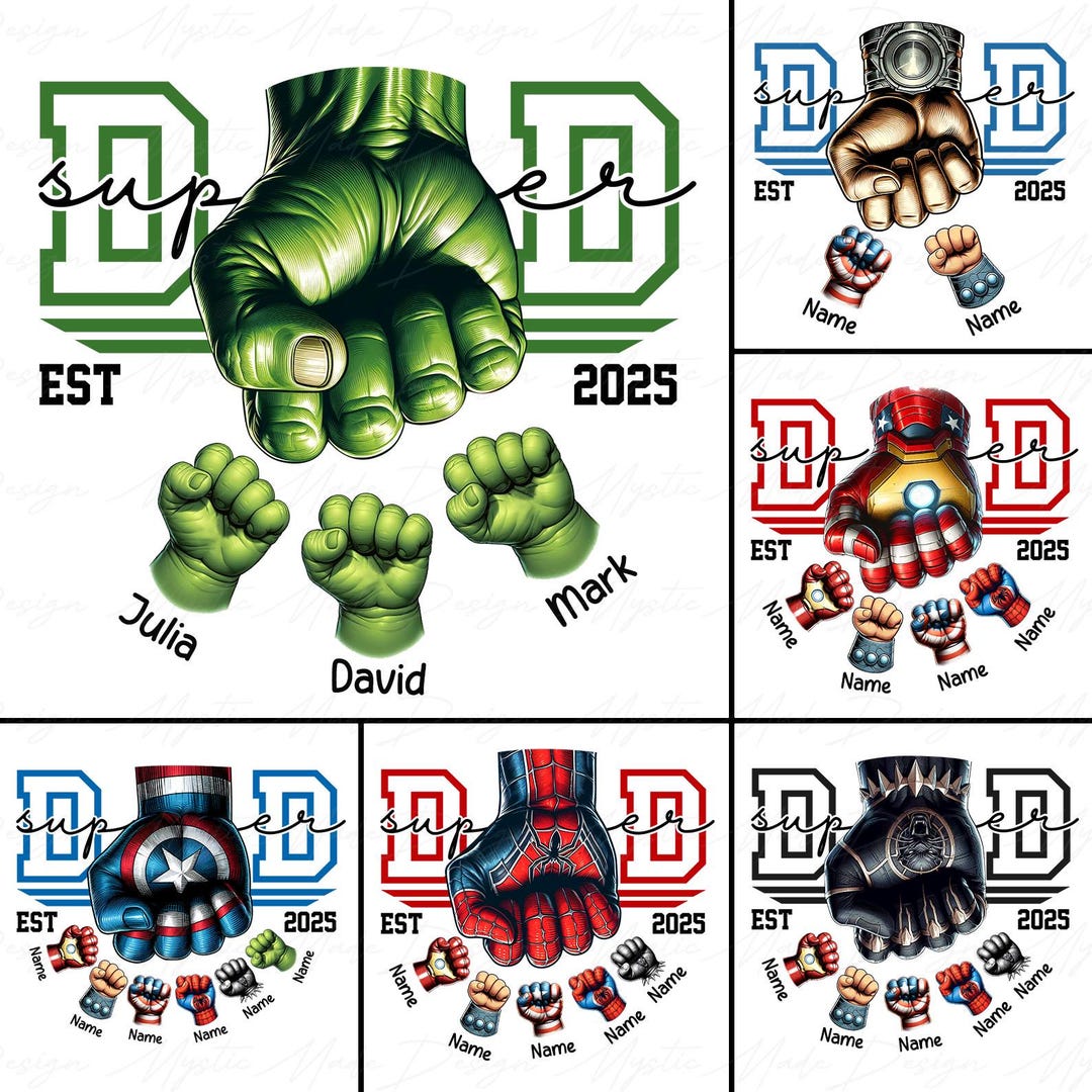 Personalized Superhero Dad Fist Bump Png, Super Dad Png, Fathers Day ...