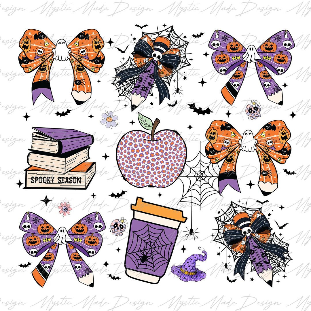 Teacher Halloween Pencil Png, Spooky Teacher Png, Coquette Pencil Png ...