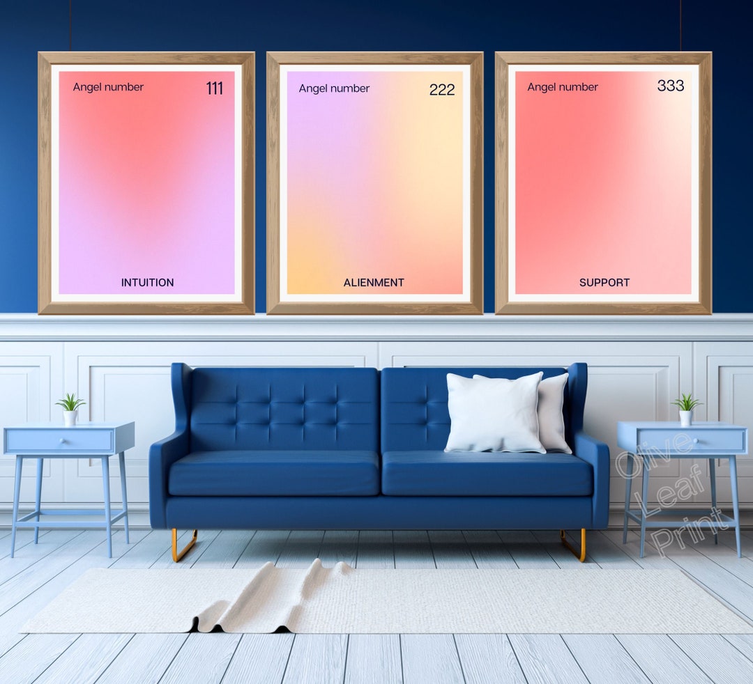 Pink Preppy Wall Art, Angel Numbers Set of 3 Posters, Dorm Decor for ...