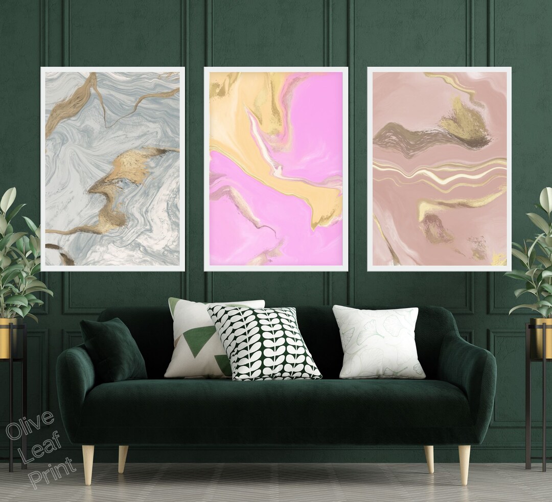Preppy Room Decor, Wavy Aesthetic 3 Piece Wall Art Posters, Aura Poster ...